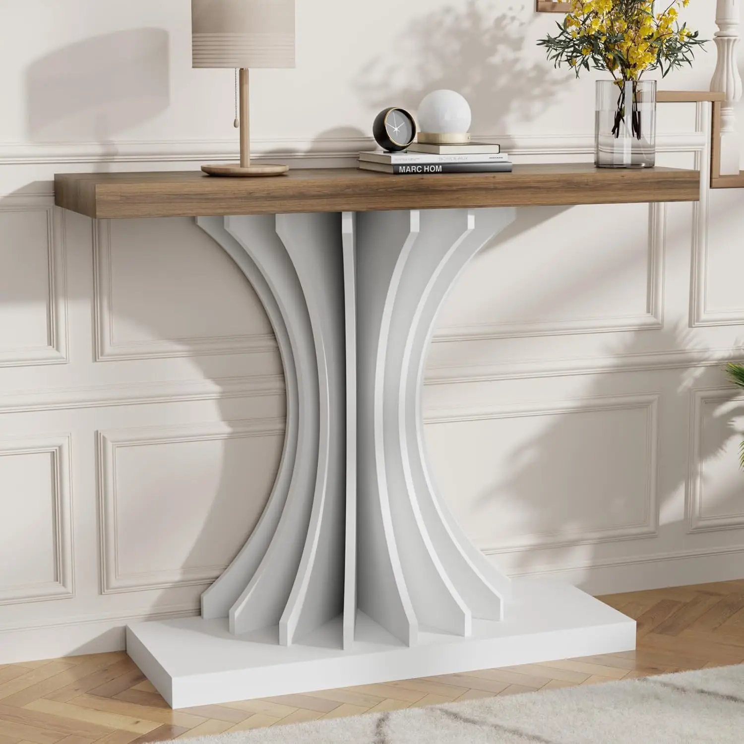 55-Inch Industrial Console Table, Narrow Entryway Table with Special ...