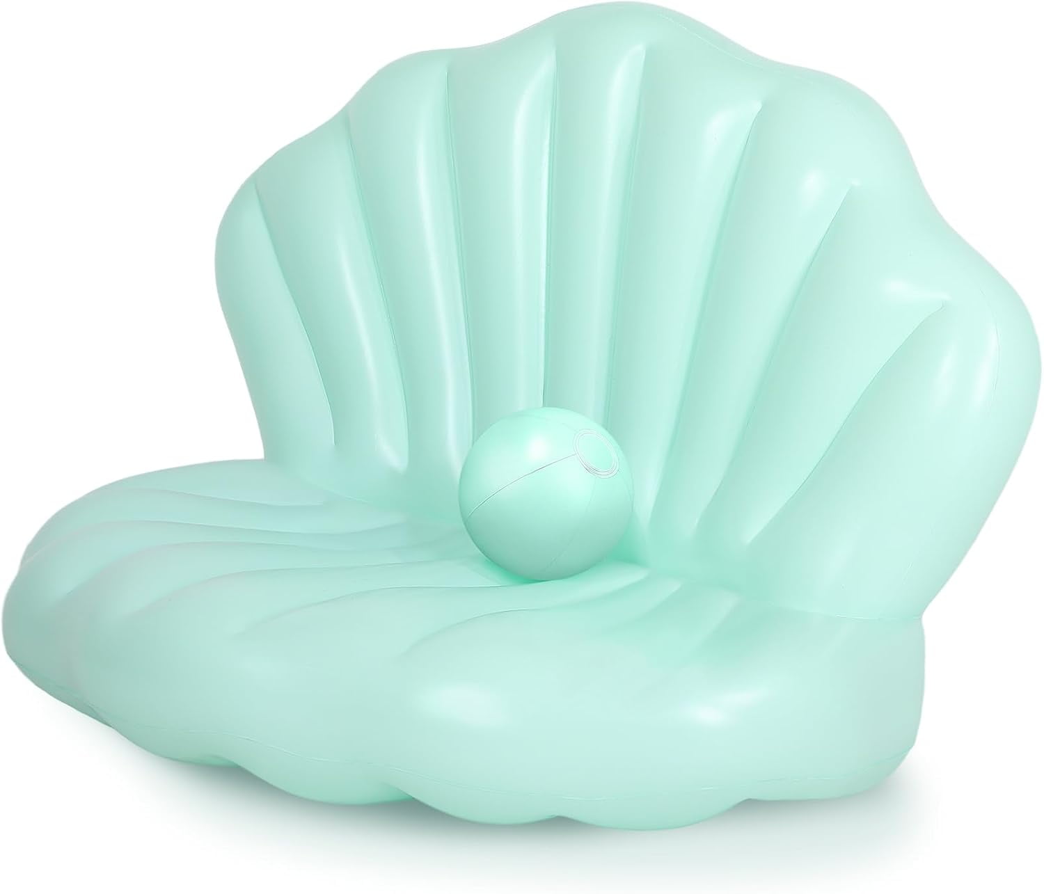 55 Inch Inflatable Seashell Pool Float with Pearl Ball Cute Pool Lounge ...