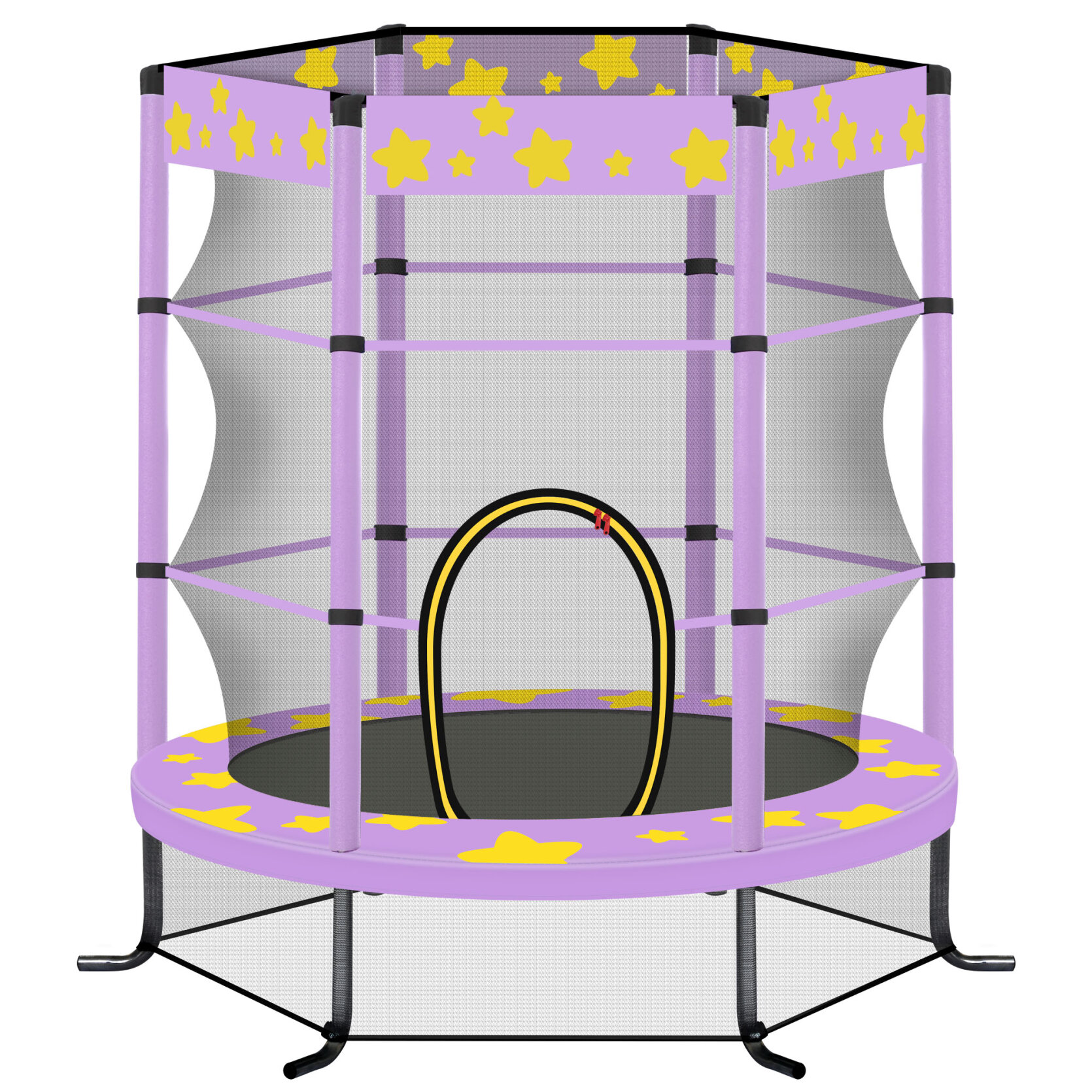 55 Inch Kids Trampoline with 360 Degree Full Encircling Net and Safety ...