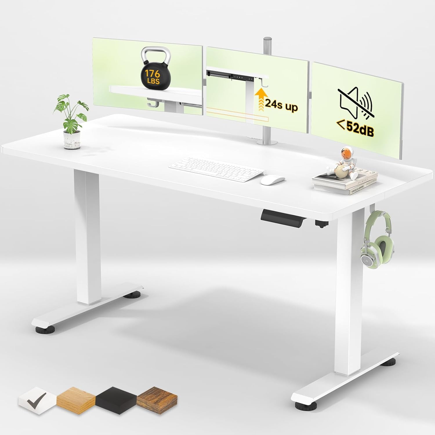 55 Inch Large Electric Standing Desk,Sit to Stand Up, Heights ...