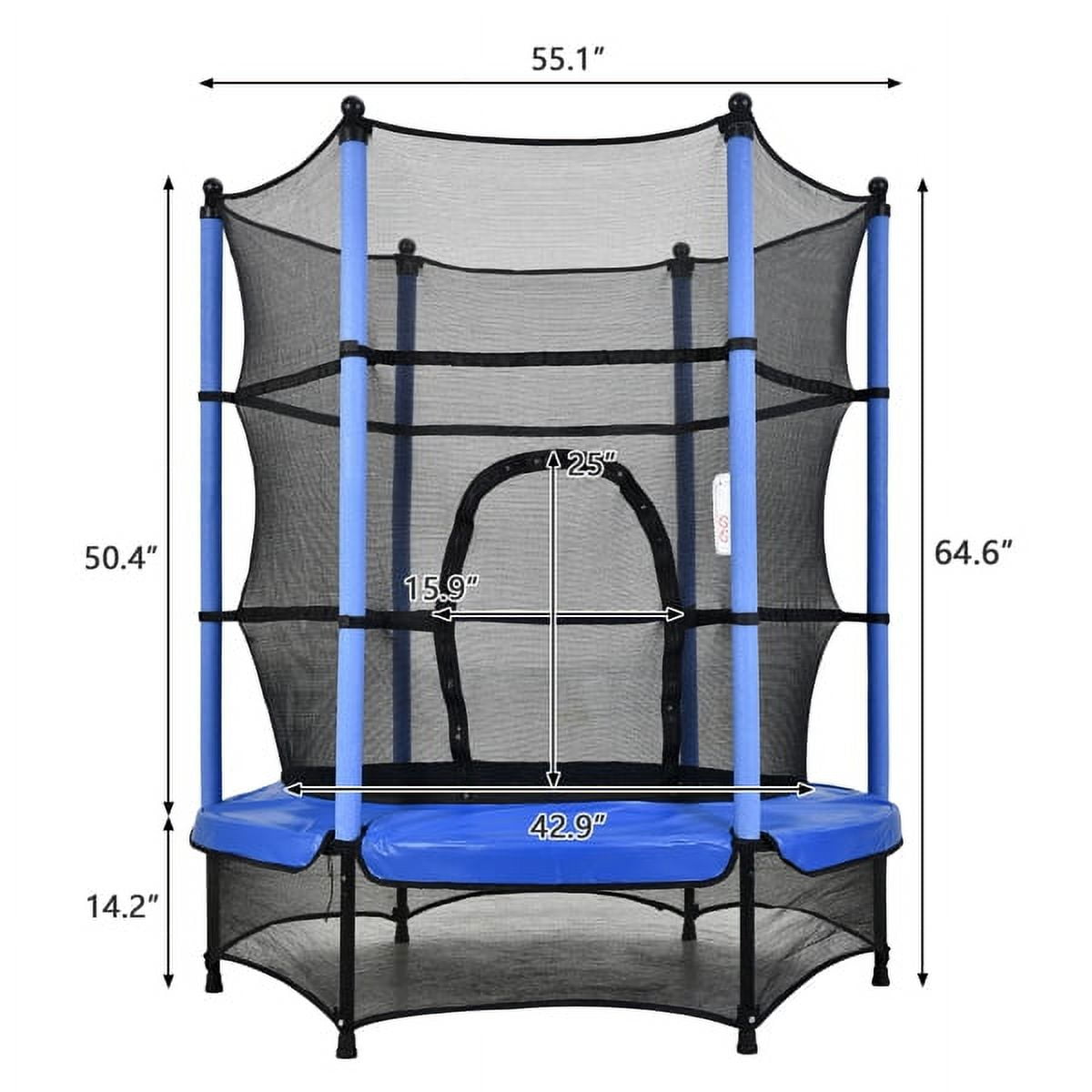 55" Inch Mini Round Heavy-duty Jumping Trampoline Indoor Outdoor with ...