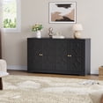 55 Inch Modern Sideboard, Patterned Door Buffet Cabinet with Gold ...