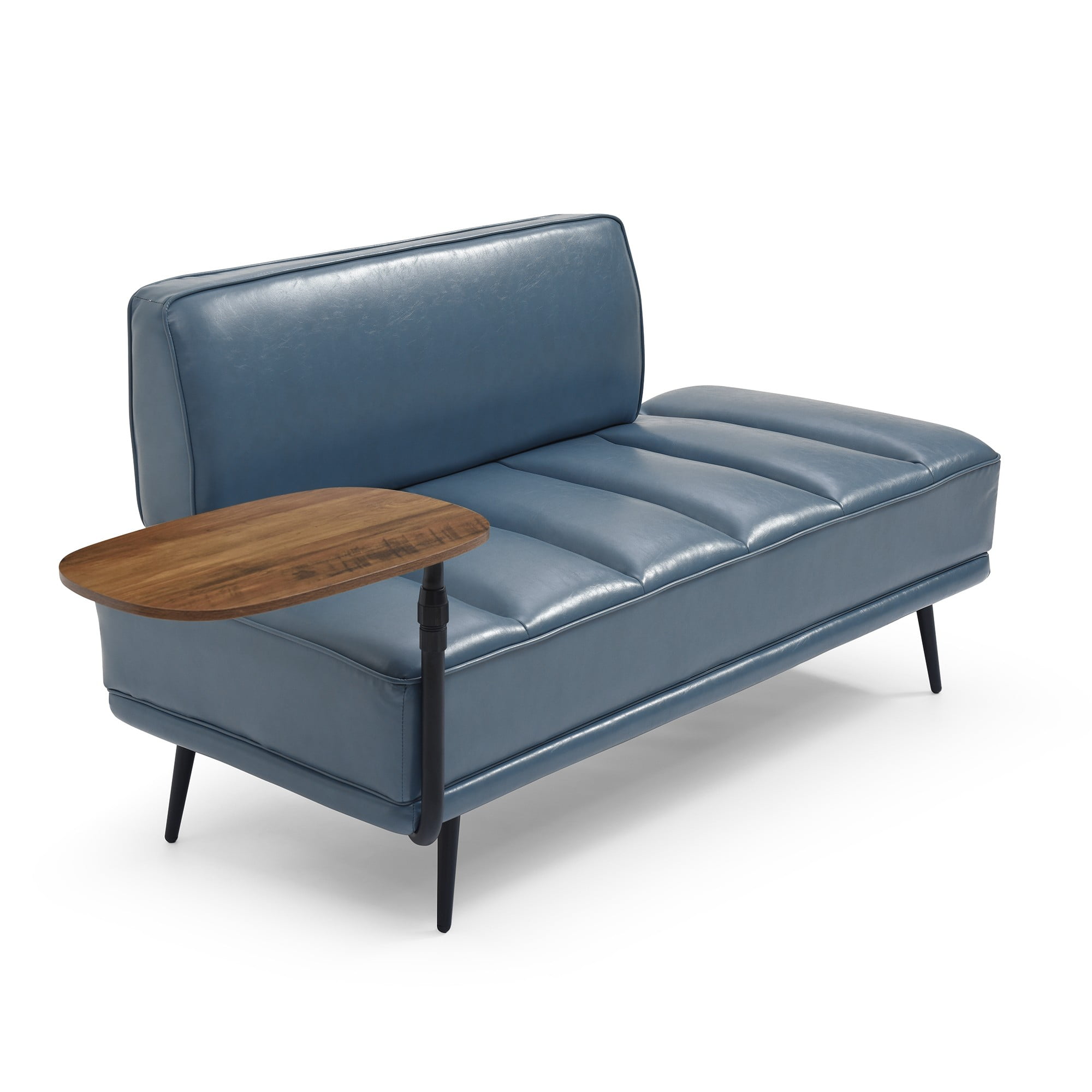 55"Inch Width Modern End of Bed Bench Faux Leather Upholstered with ...