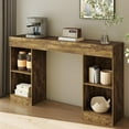 55 Inches Console Table,4 Cubes Narrow Entryway Table,3 Tier Wood ...