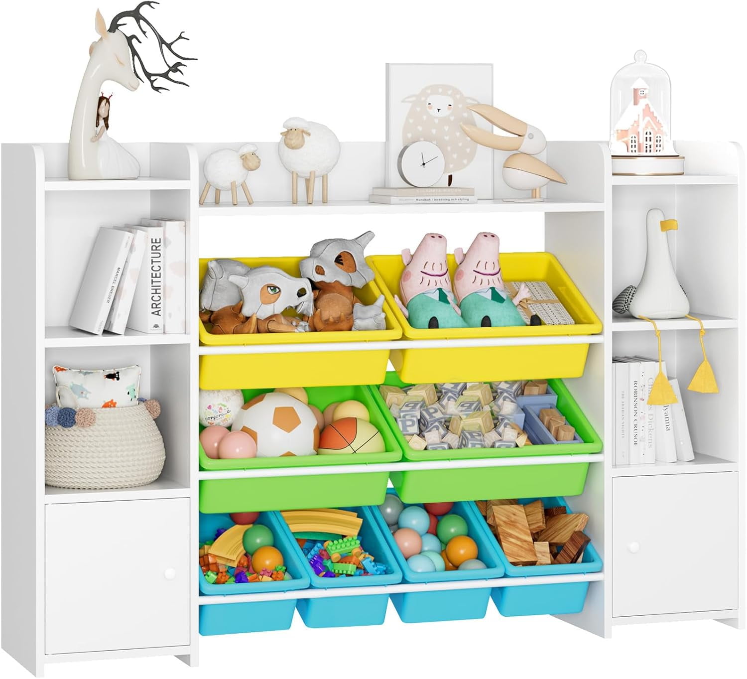 55''Large Toy Storage Organizer with 8 Toy Bins, Toy Organizers and ...