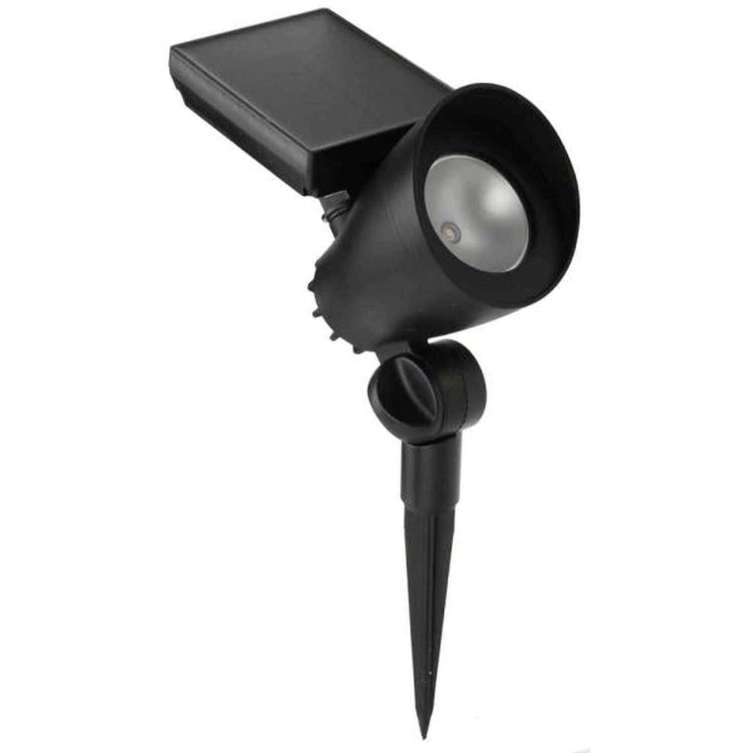 55 Lumens Black LED Outdoor Solar Spotlight with Adjustable Head ...