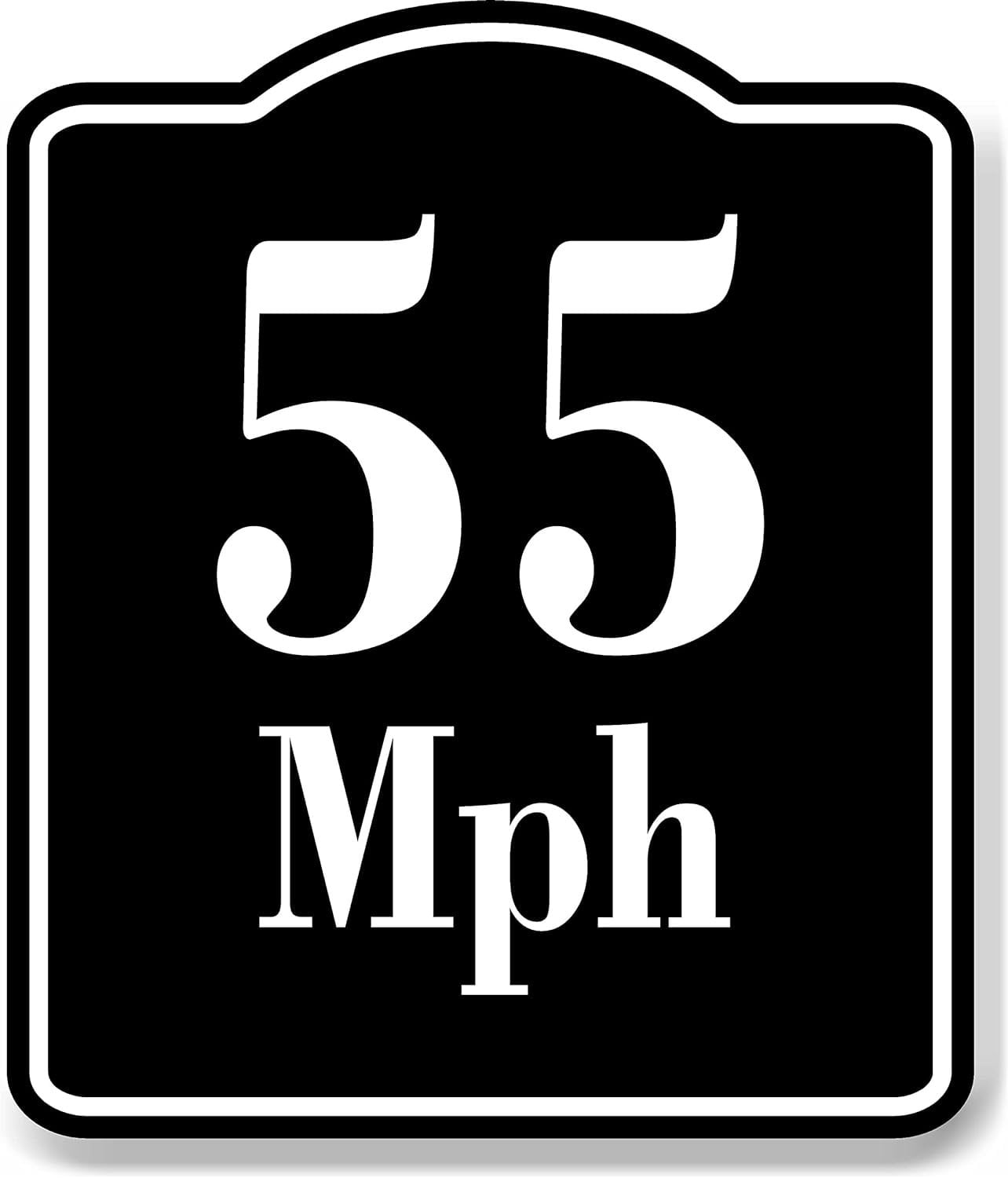 55 Miles Per Hour MPH BLACK Aluminum Composite Sign, 8.5"x10" - Walmart.com