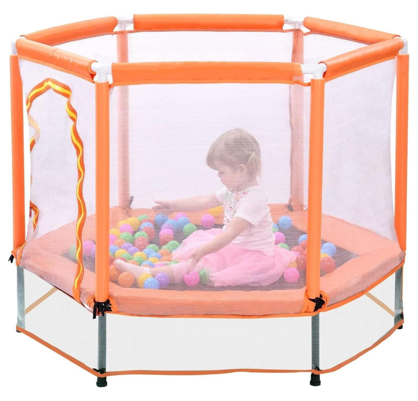 55" Mini Trampoline for Kids, 4.5FT Indoor Outdoor Toddler Trampoline ...