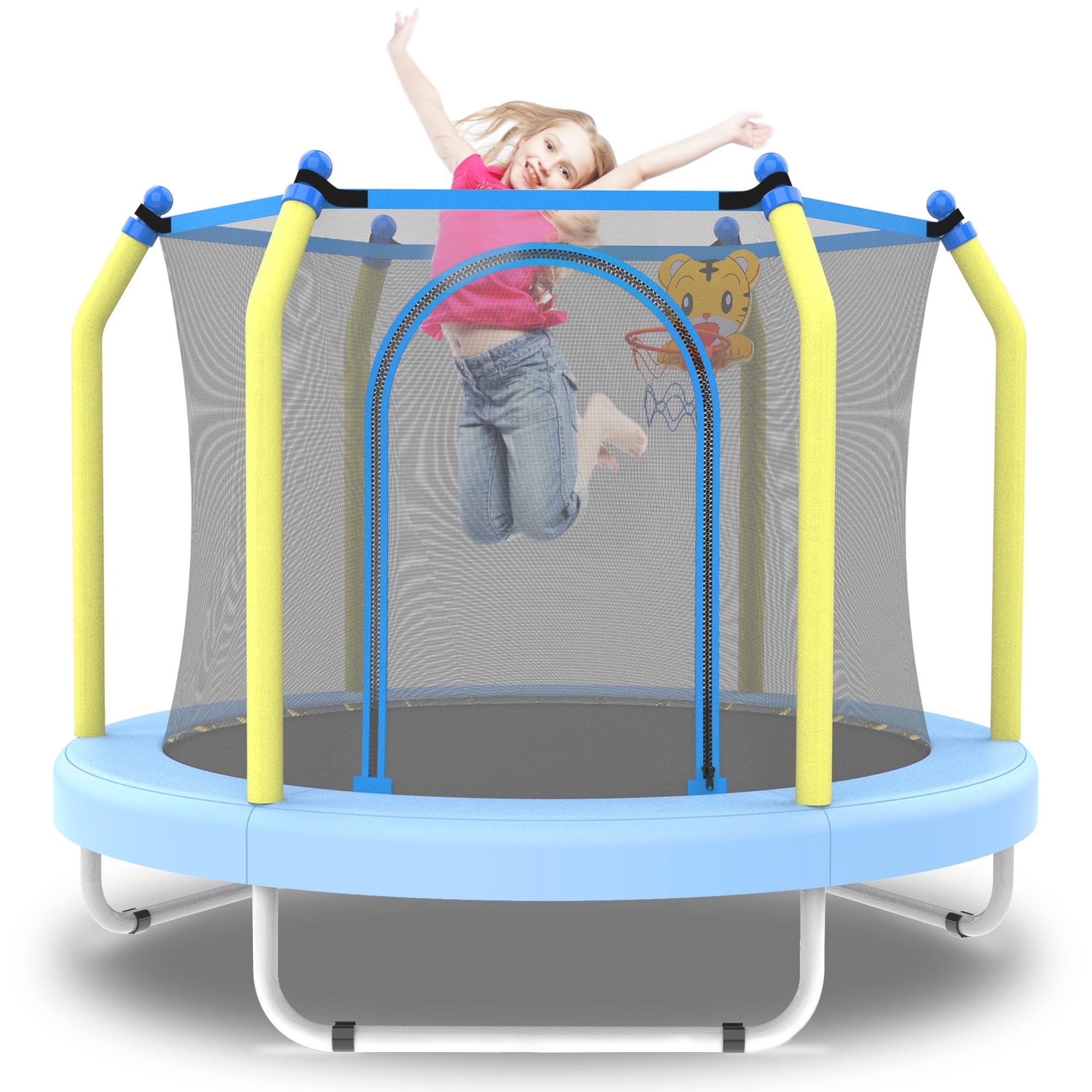 UIOWIO Toddler Trampoline Indoor 1-6 Year Old Mini Trampoline for Kids ...