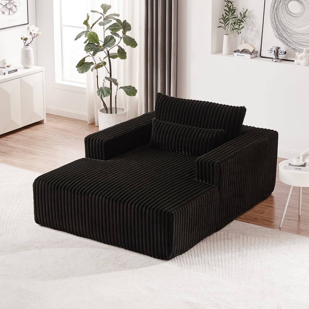 55" Modern Corduroy Sponge Sofa Lounge Chair, for Living Room, Bedroom ...