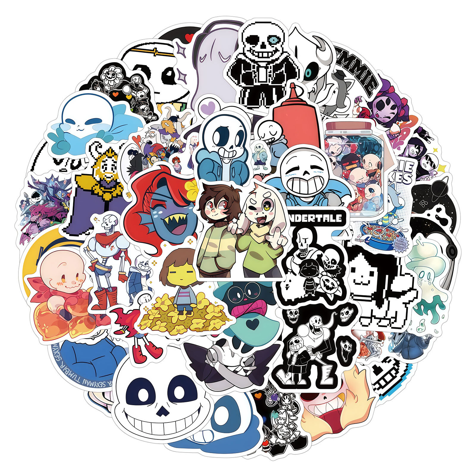 55 PCS For Undertale Theme Water Bottle Stickers for Teens,Waterproof ...