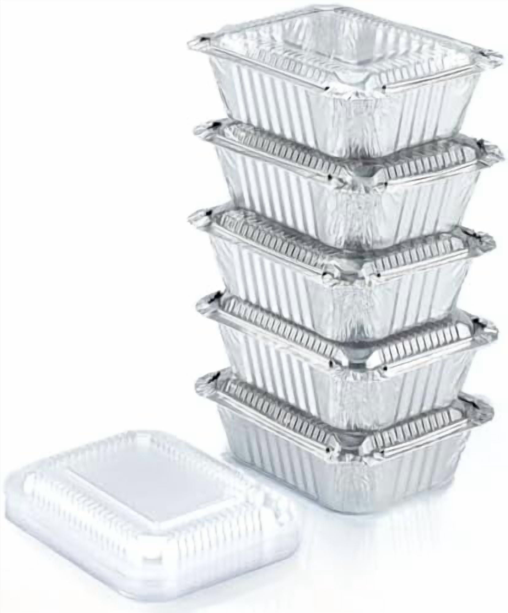 (55 Pack) 1 Lb Aluminum Pans with Lids, Disposable Baking Foil ...