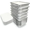 55 Pack - 2.25 LB Aluminum Containers with Lids - Disposable Foil Meal ...