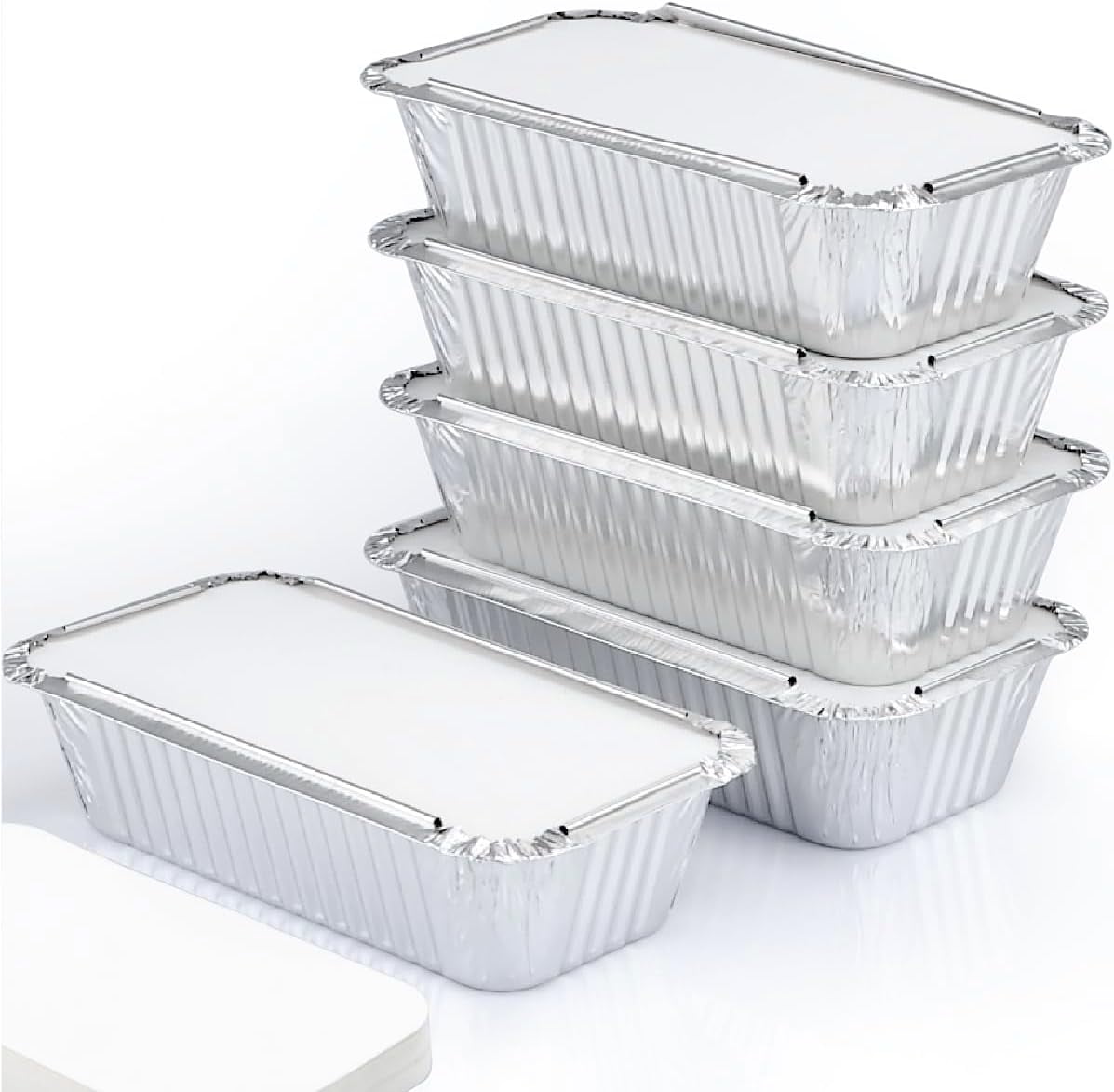 (55 Pack Aluminum Loaf Pans with Lids 1.5 LB Disposable Bread Tins for ...