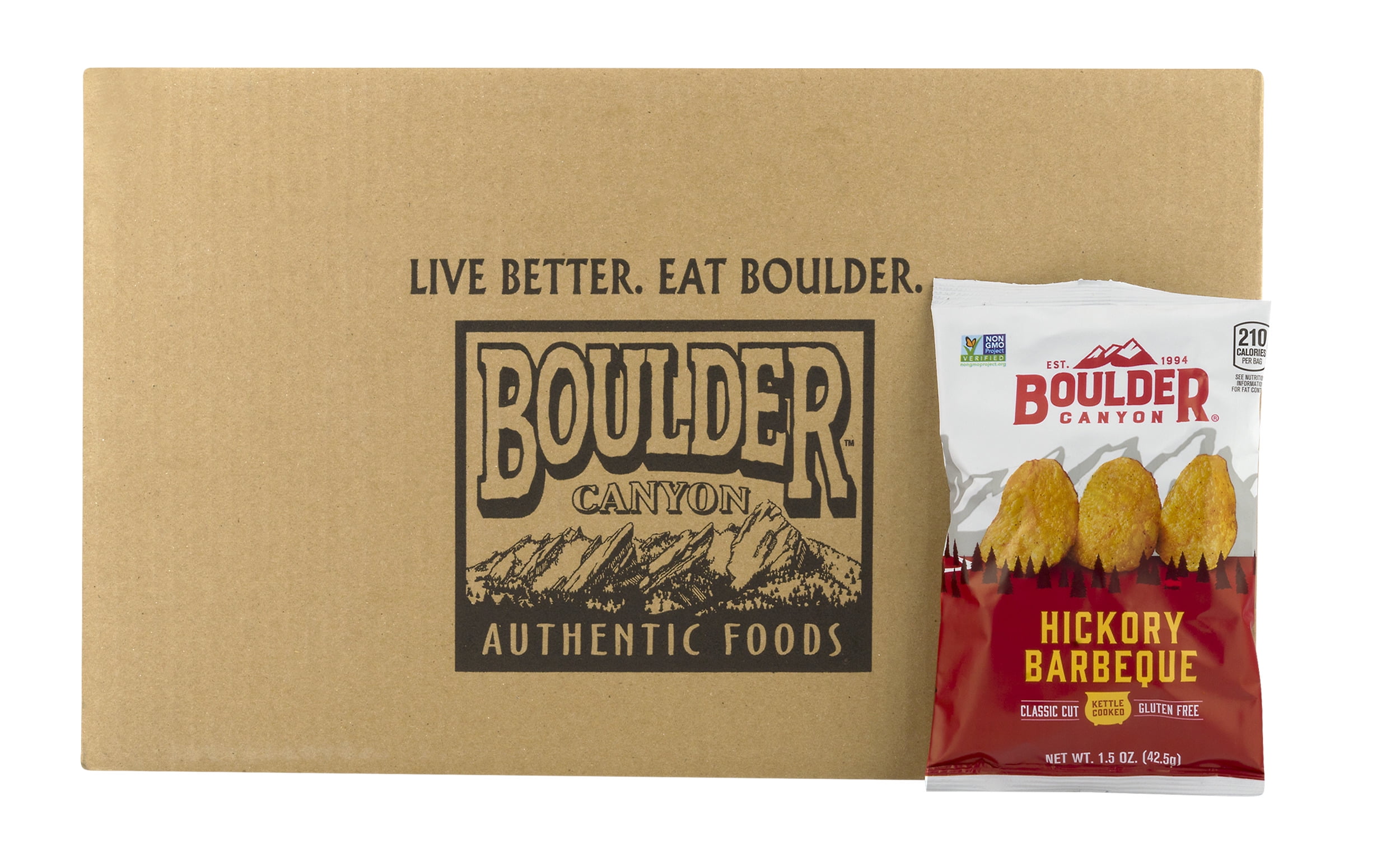 (55 Pack) Boulder Canyon Kettle Potato Chips, Hickory Bbq, 55 Ct ...