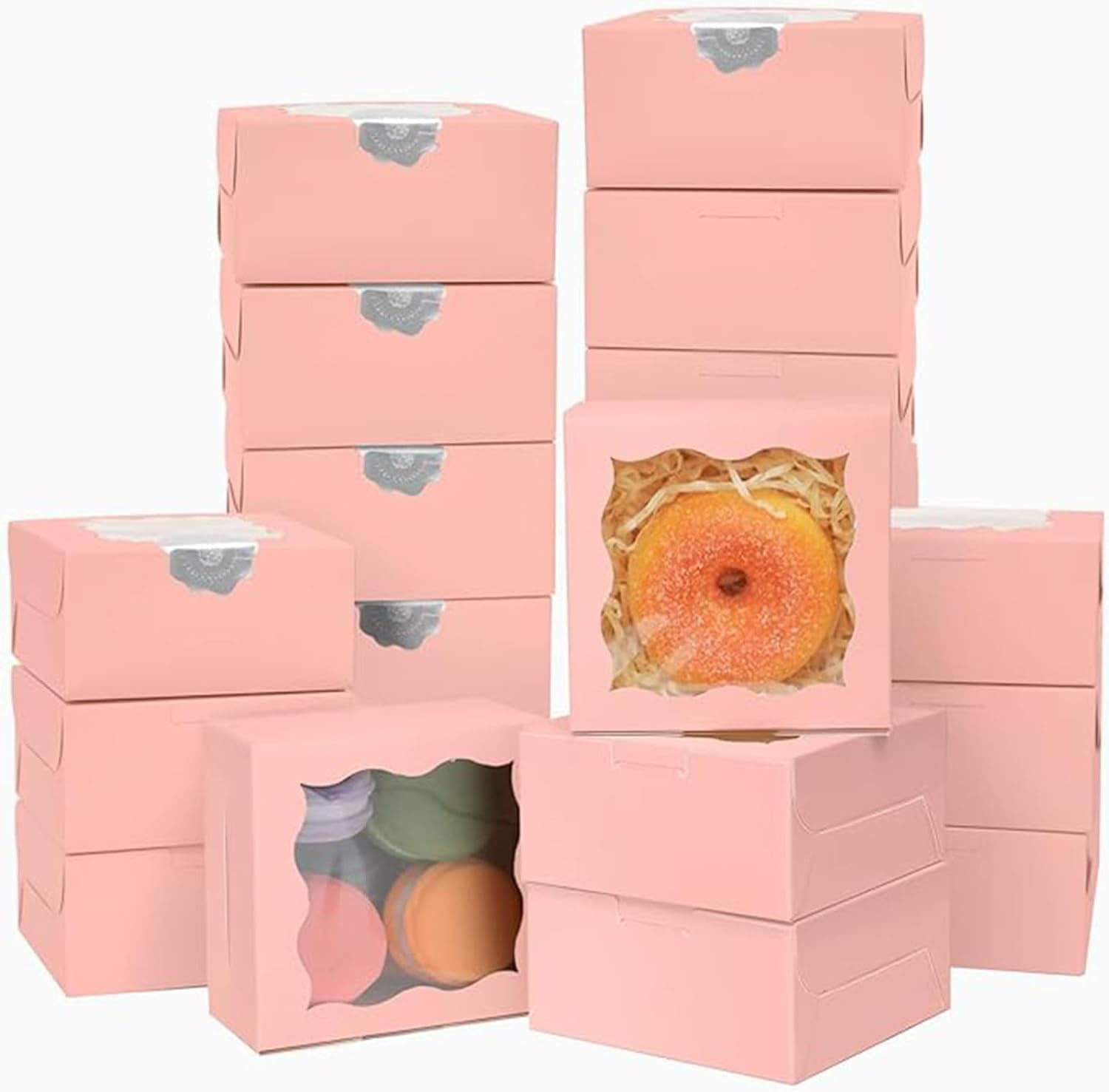 55-Pack Pink Bakery Boxes with Windows: Ideal for Weddings, Birthdays ...