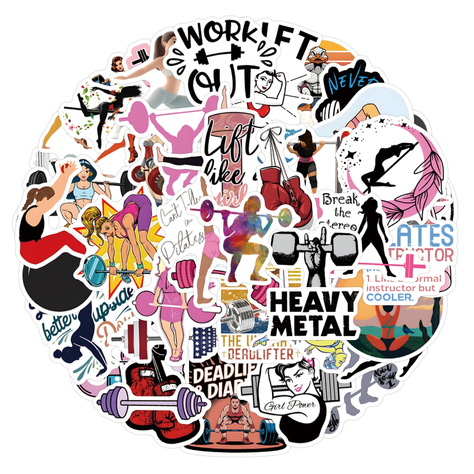 55 Pcs × 4Pack Fitness Gym Stickers Pack Motivational Workout Vinyl ...