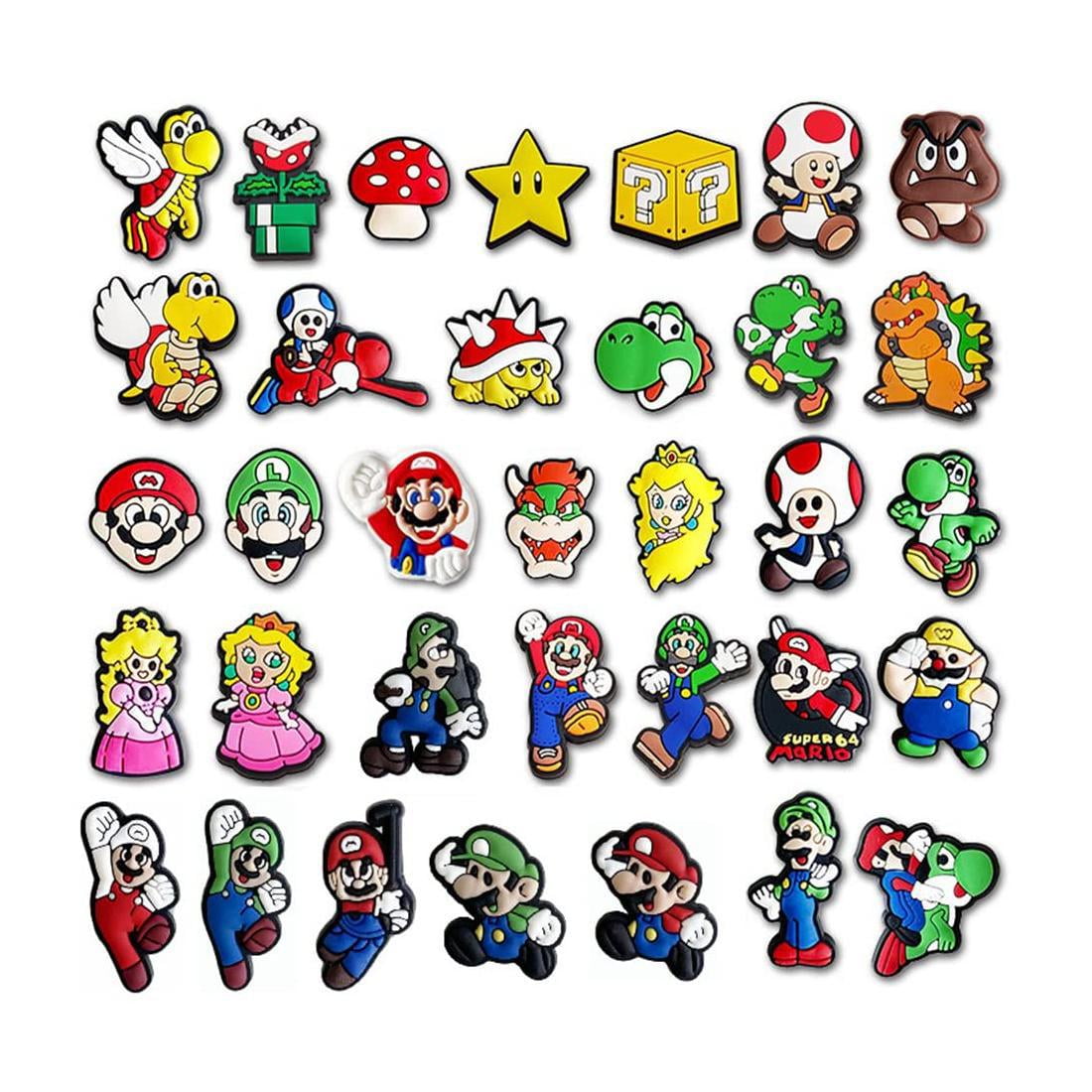 55 Pcs Mario Cartoon Charms for Boys Girls Charms Pack Cute Pins ...