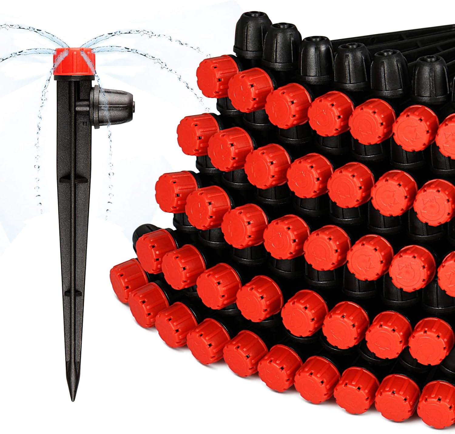 55 Pieces Drip Emitters Stream with Stake for 1/4" Irrigation Tubing ...