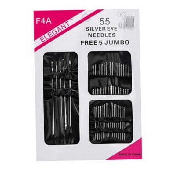 55 Pieces Stainless Steel Big Eye Hand Sewing Needles Set with ...