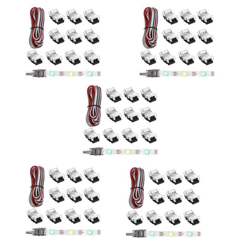 55 Pieces Tunable 3 Pin LED Strip Connectors 10mm LED Strip Light ...