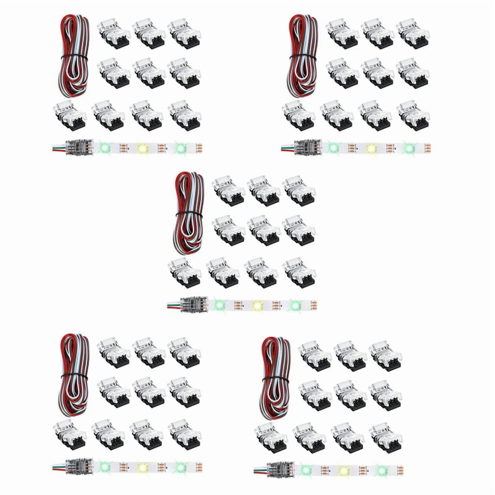 55 Pieces Tunable 3 Pin LED Strip Connectors 10mm LED Strip Light ...