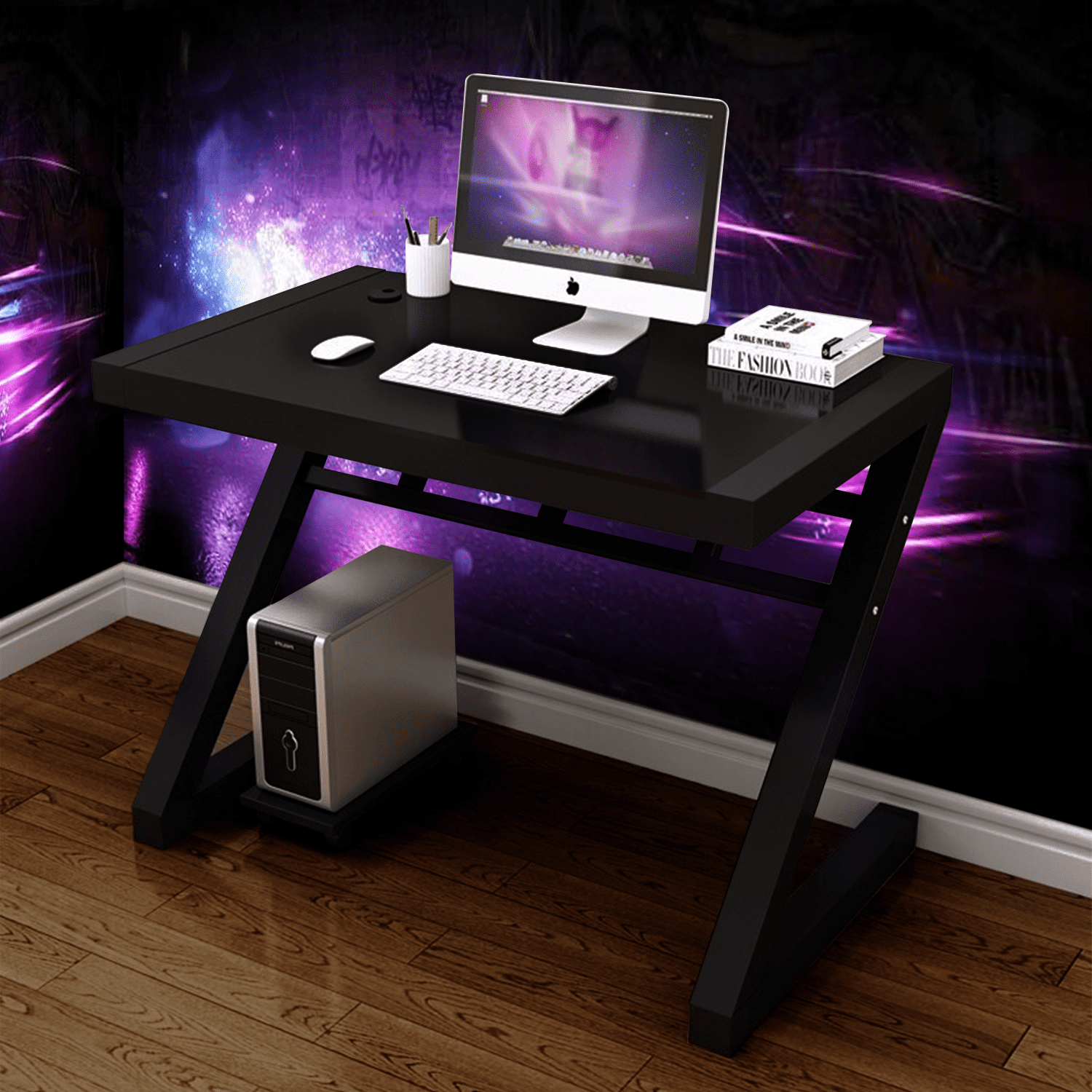 55" Professional Tempered Glass Adults Gaming Desk for Home Office ...