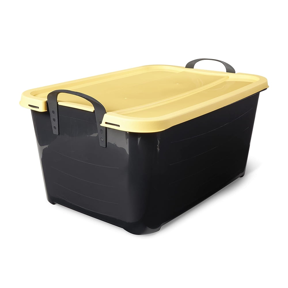 55 Qt Plastic Stackable Storage Unit Bin with Lid, 6 Pack for Seasonal ...