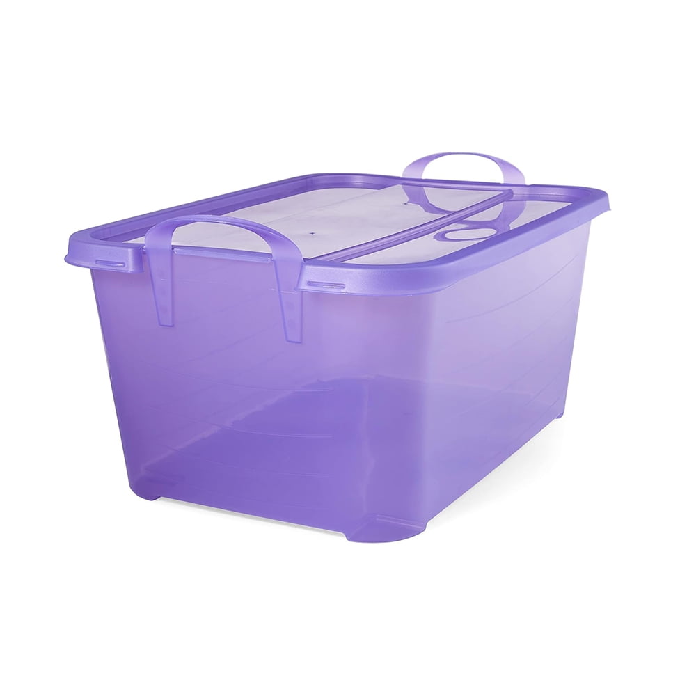 55 Qt Lidded Containers Stackable Storage Box with Handles for ...