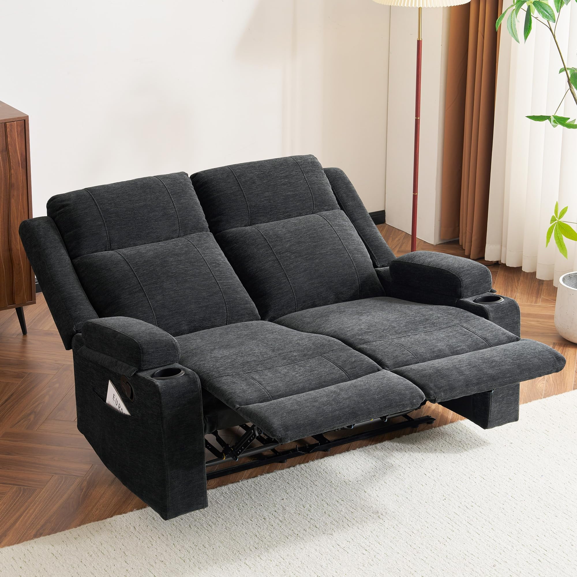 55" RV Reclining Loveseat – Double Reclining RV Sofa, Compact RV ...