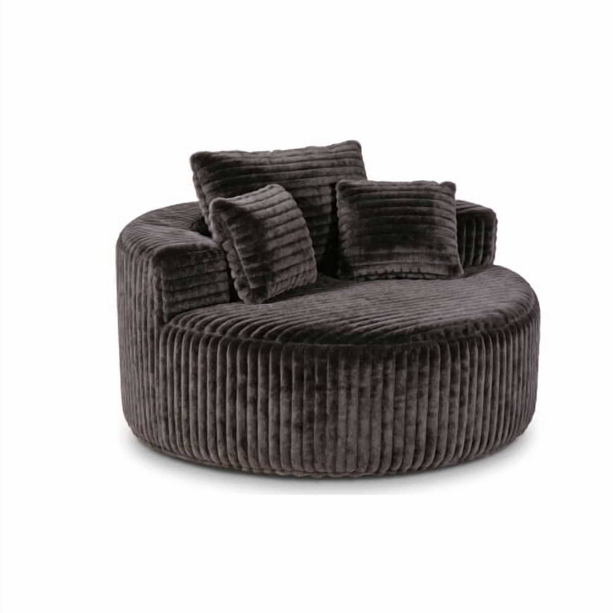 55" Round Modular Chaise Lounge Sofa | Perfect for Small Apartments ...