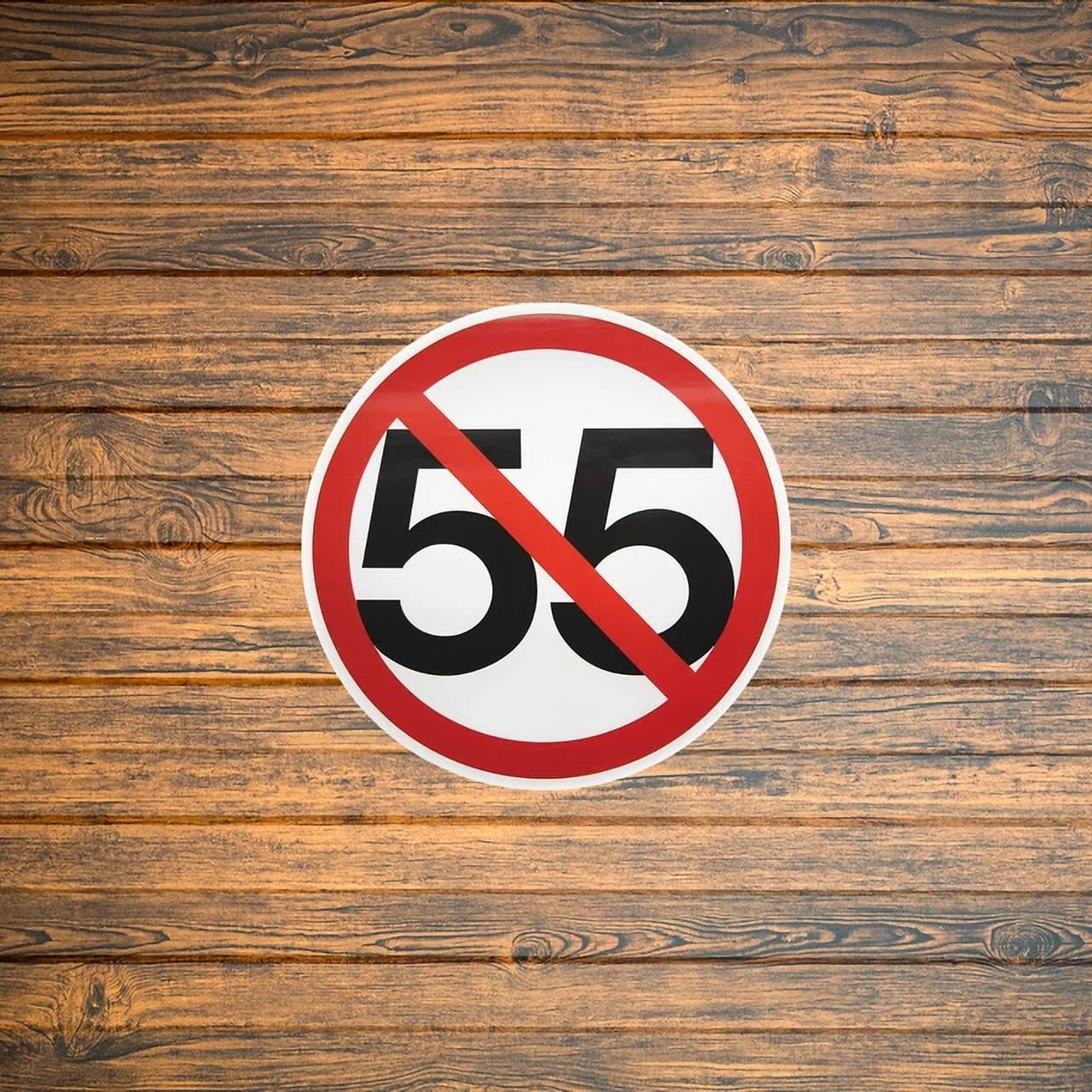 No 55 Speed Limit Prohibited Sign Sticker - Warning Decal For Cars ...