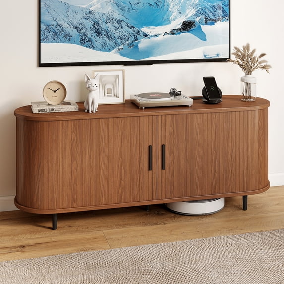 55" TV Stand with Power Outlet, Entertainment Center for TVs up to 60 ...