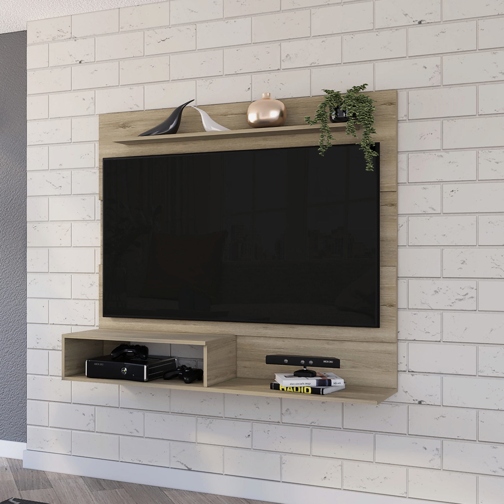 55" TV floating entertainment stand, melamine filler / Space ...