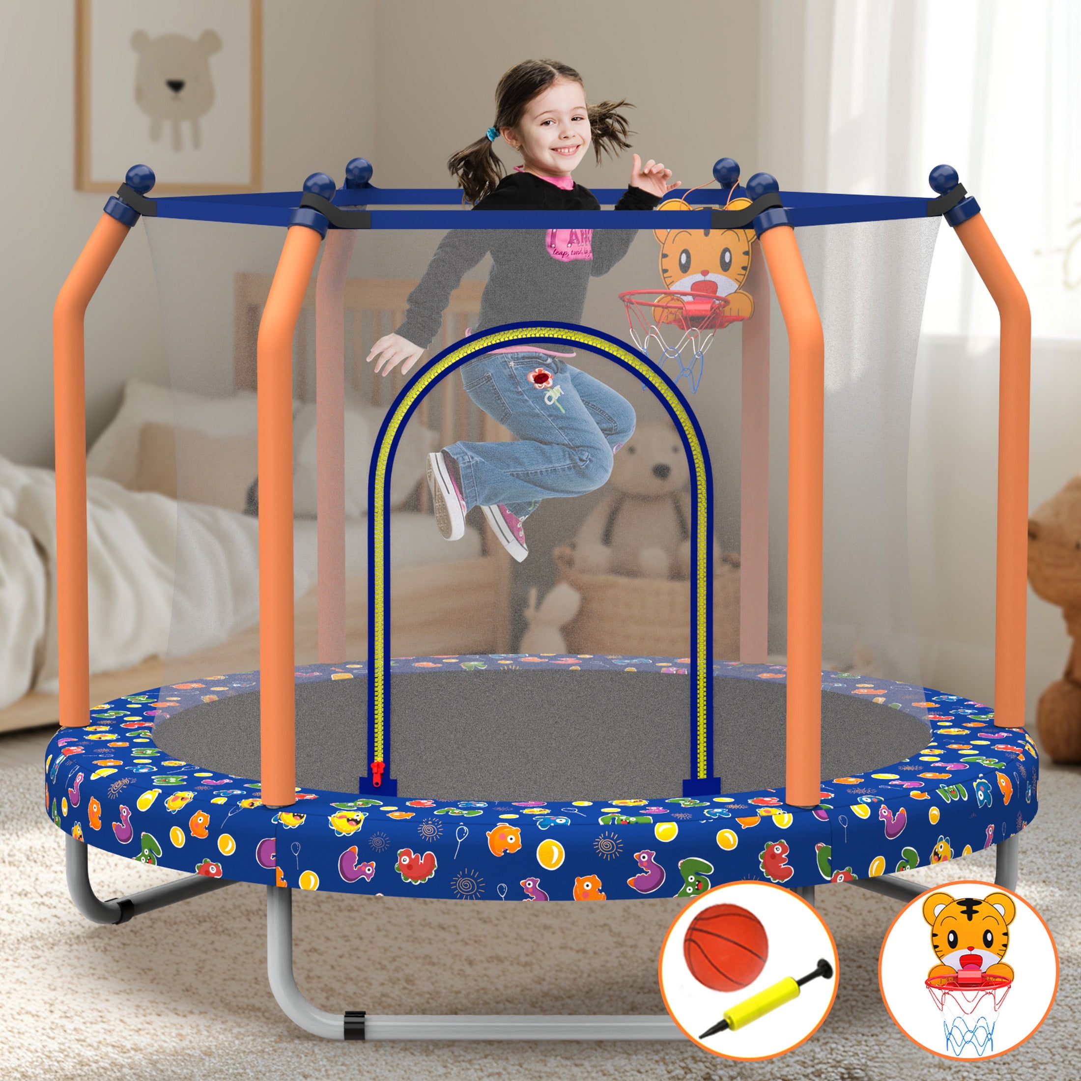 55'' Toddler Trampoline for Kids, SEGMART Kids Trampoline with ...