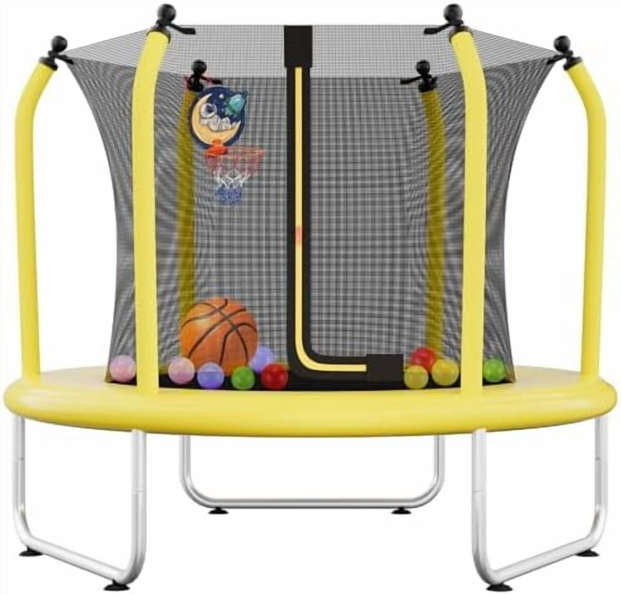 55" Toddler Trampoline for Kids with Safety Enclosure Net, 5FT ...