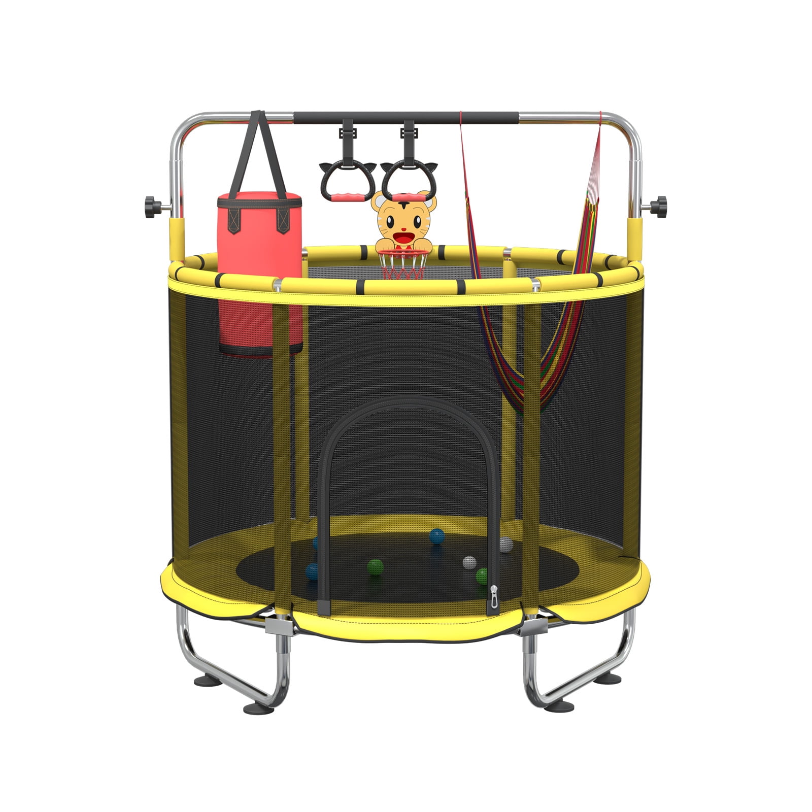 55" Trampoline for Kids,5FT Adjustable for Toddler Trampoline with ...