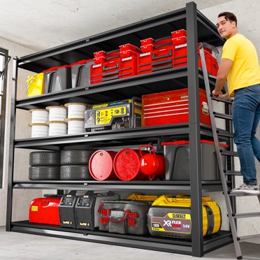 REIBII Large 40" Steel Garage Shelving, Heavy Duty Adjustable Storage ...