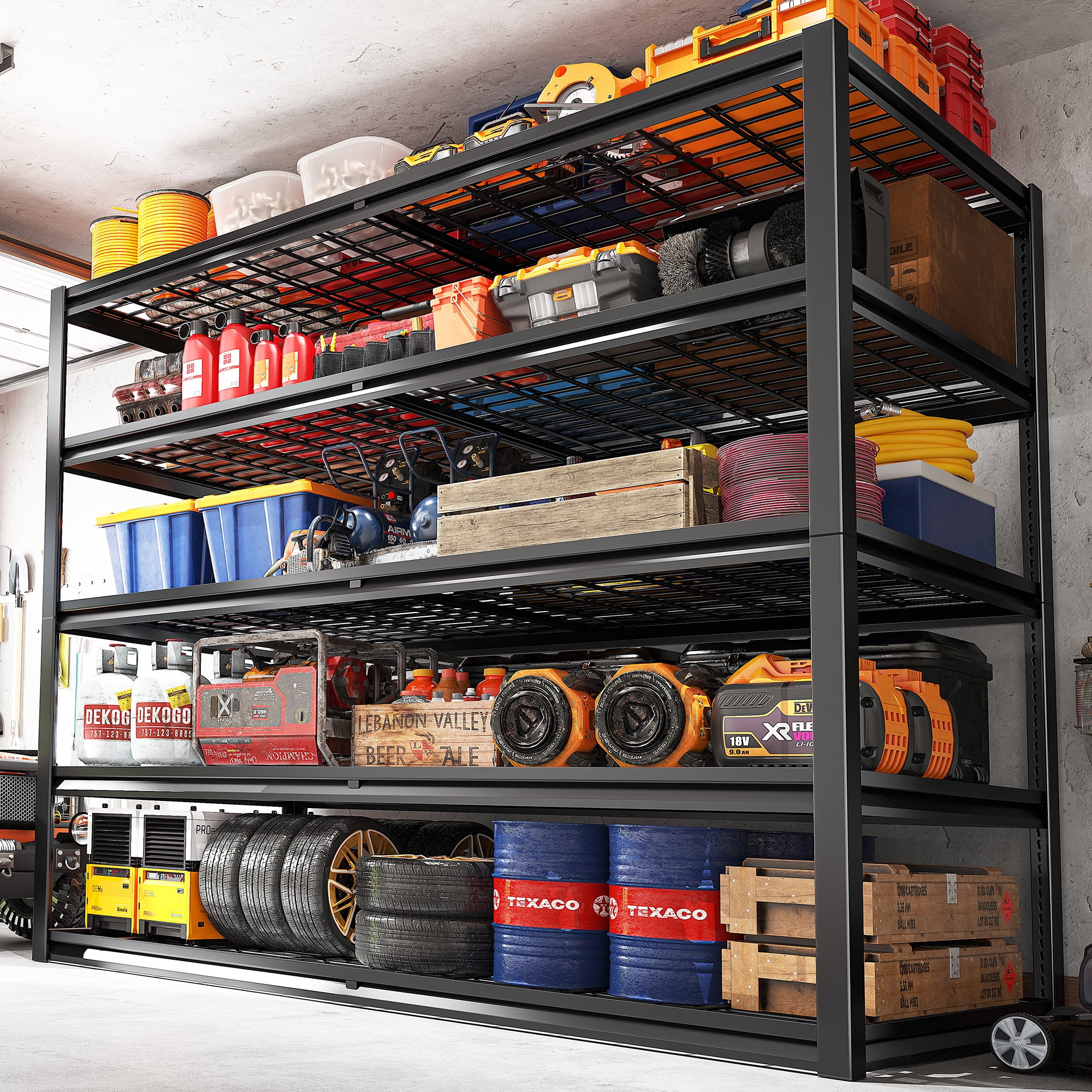 55"W Garage Shelf Heavy Duty Shelving Load 3000LBS Storage Racks and ...