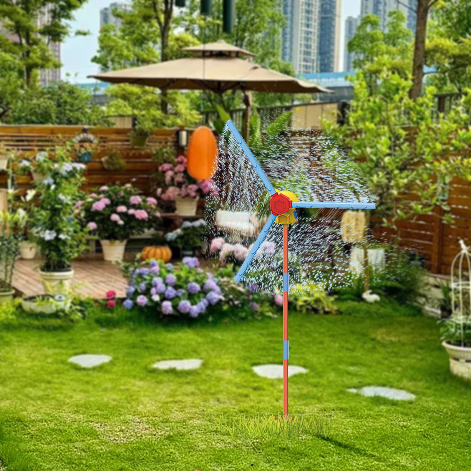 55" Windmill Water Sprinkler for Kids Summer Toys Outdoor Toys for ...