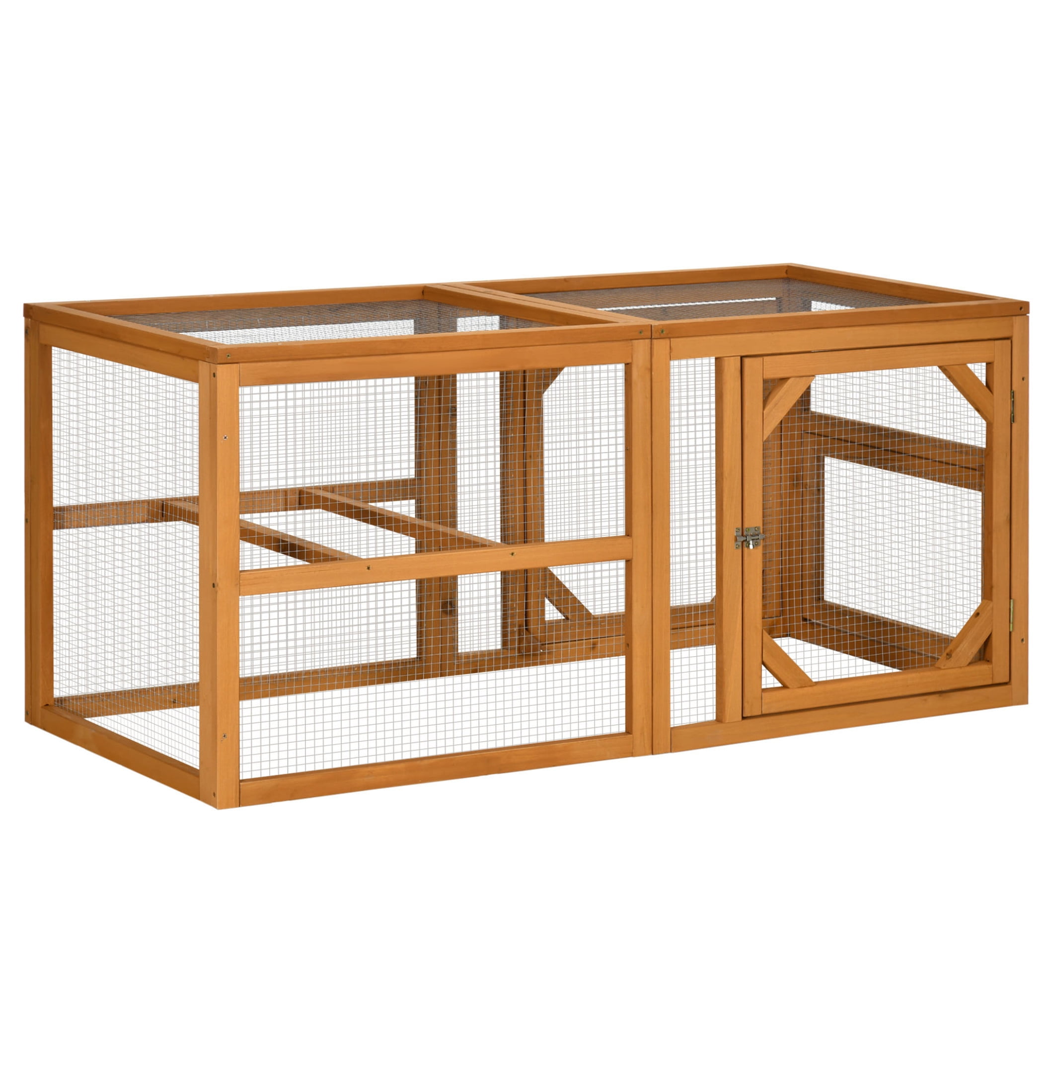 55" Wooden Chicken Coop Extension, Outdoor Chicken Run Add-on, Hen ...