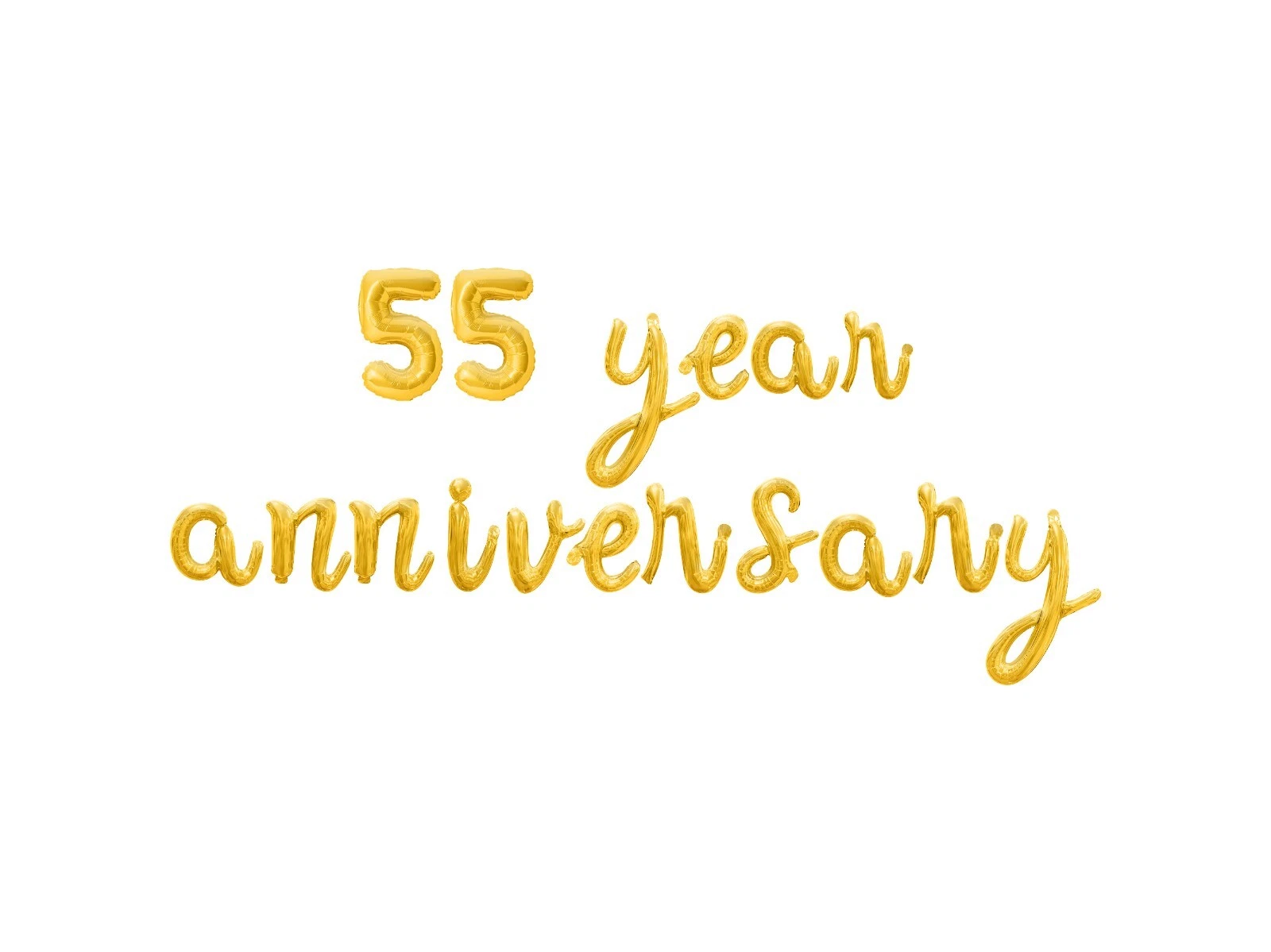 55 YEAR ANNIVERSARY Cursive Letter Balloon Banner - 55th Anniv Party ...