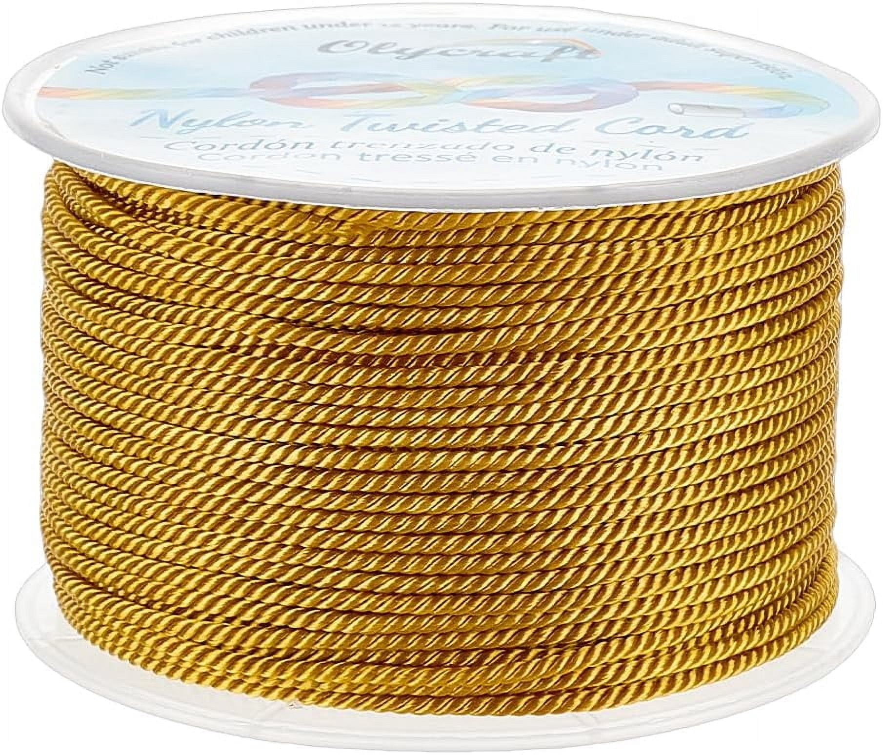55 Yards 1.5~2mm Twisted Satin Nylon Cord 3-Ply Goldenrod Twisted Cord ...
