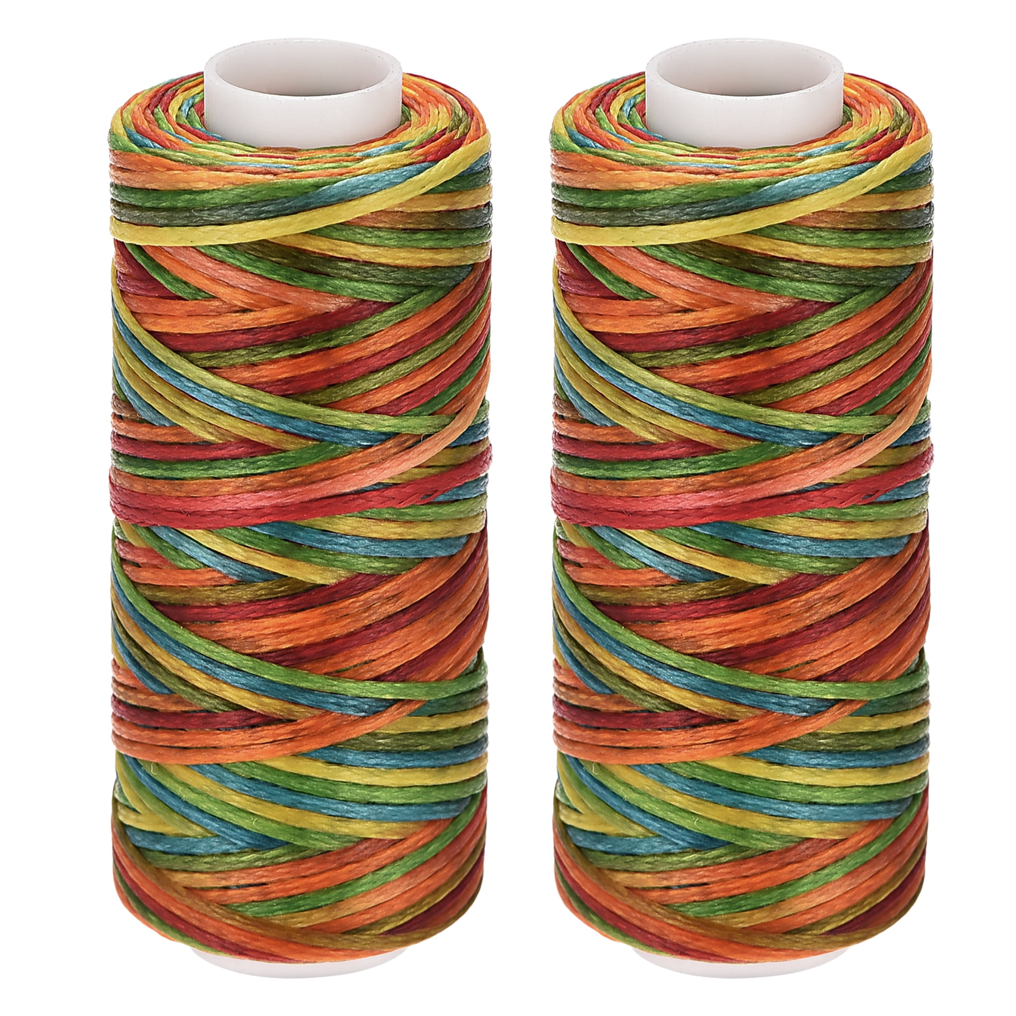 55 Yards 150D/1mm Leather Sewing Polyester Waxed Thread (Colorful, 2 ...