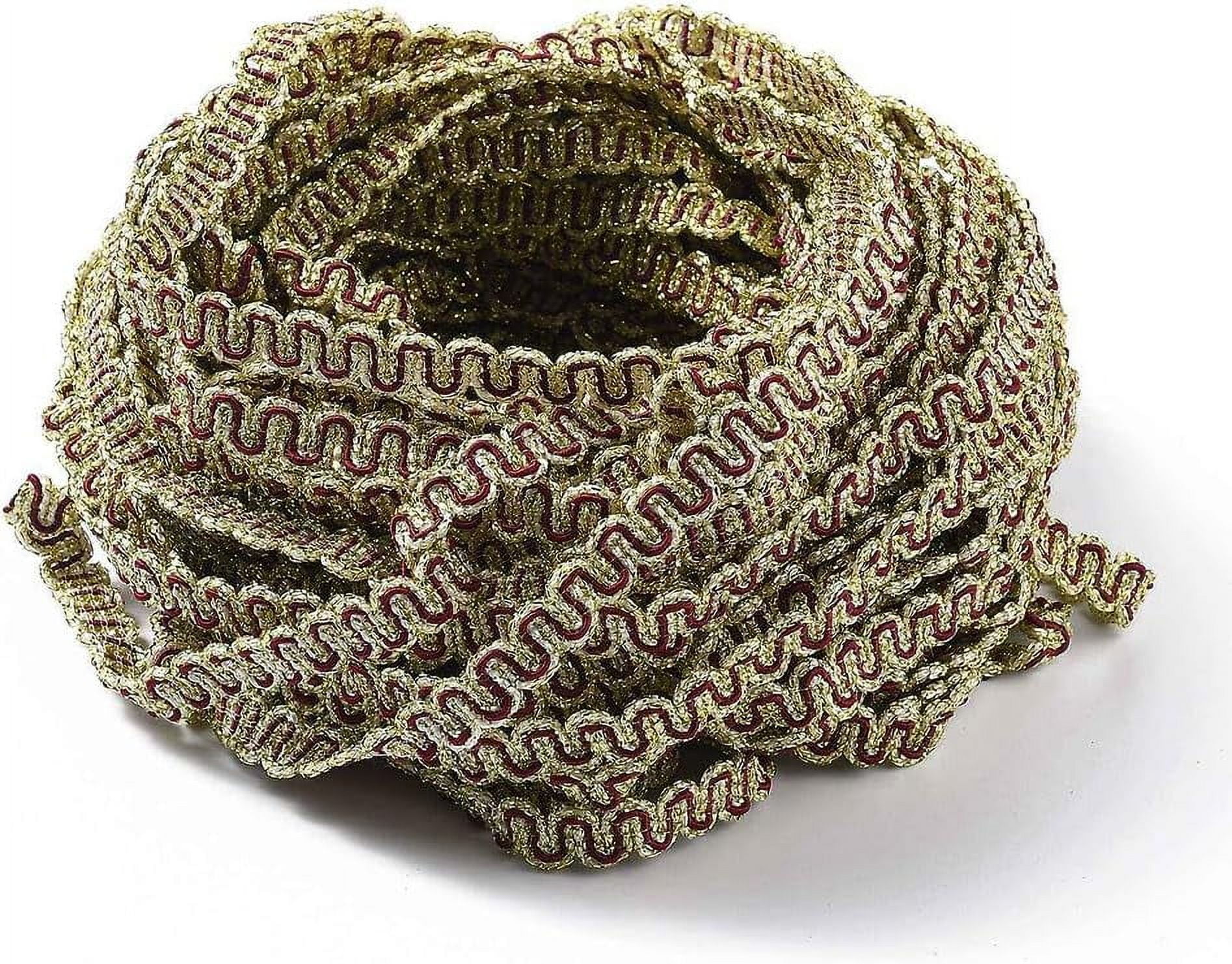 55 Yards 3/8 Inch Golden Gimp Braid Trim Gold Red Trim Polyester Woven ...