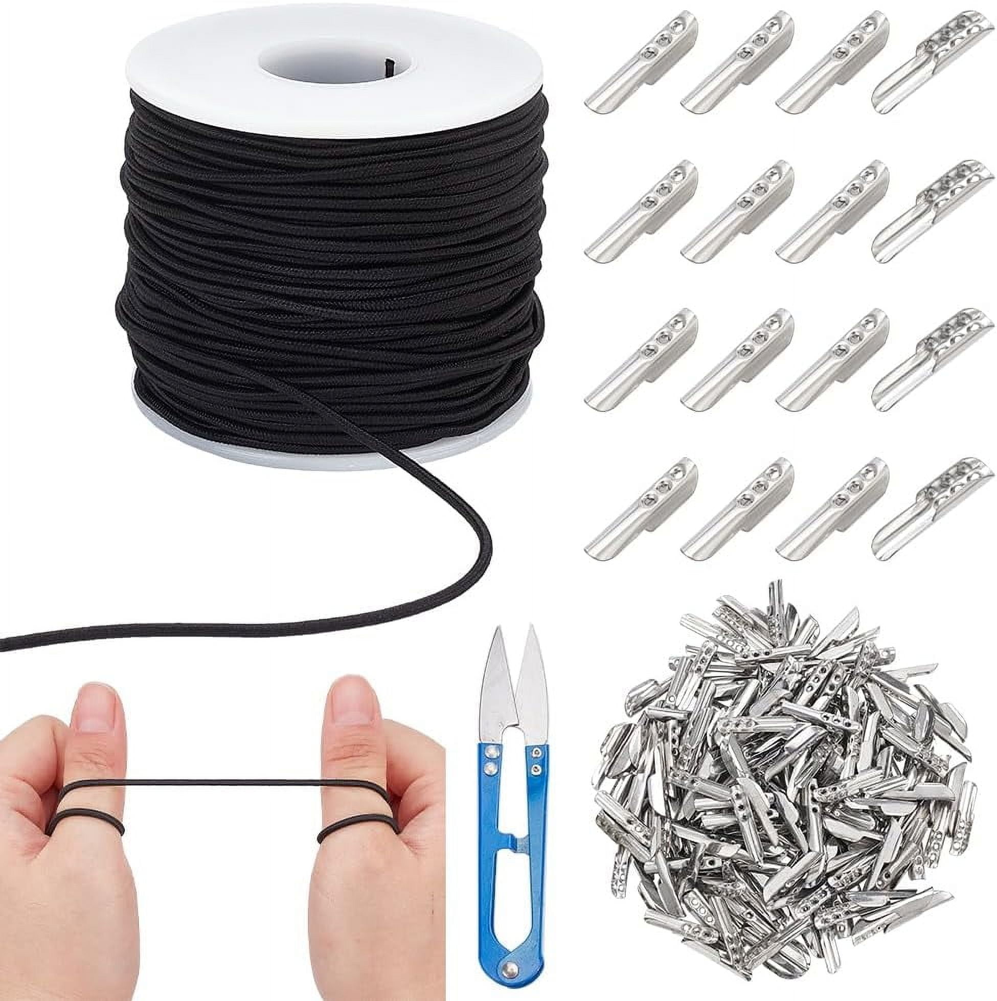 55 Yards Elastic Barbed Cords Set 2mm Stretch Round String Elastic Loop ...