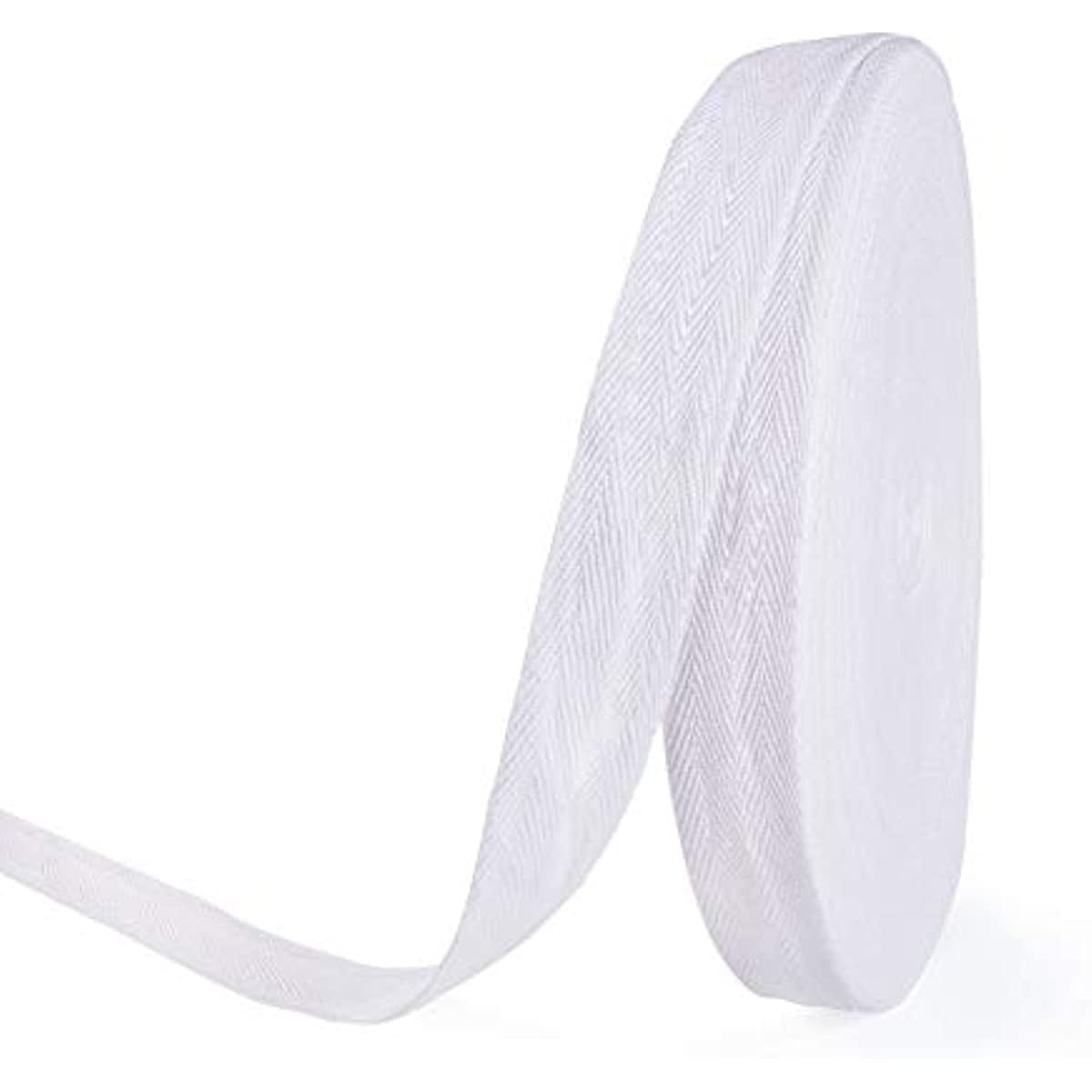 55 Yards White Cotton Webbing Tape Herringbone Twill Ribbon Tape for ...