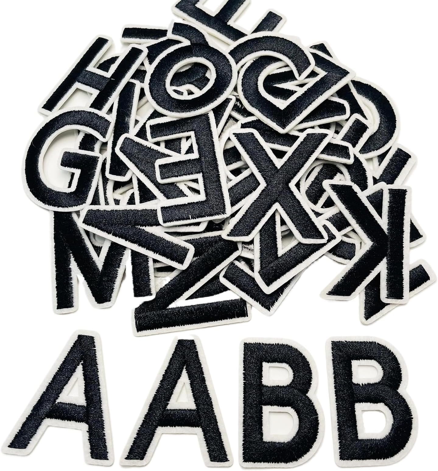 55 count Iron Letters for Clothing, 1.5" Small Letter Patches ...
