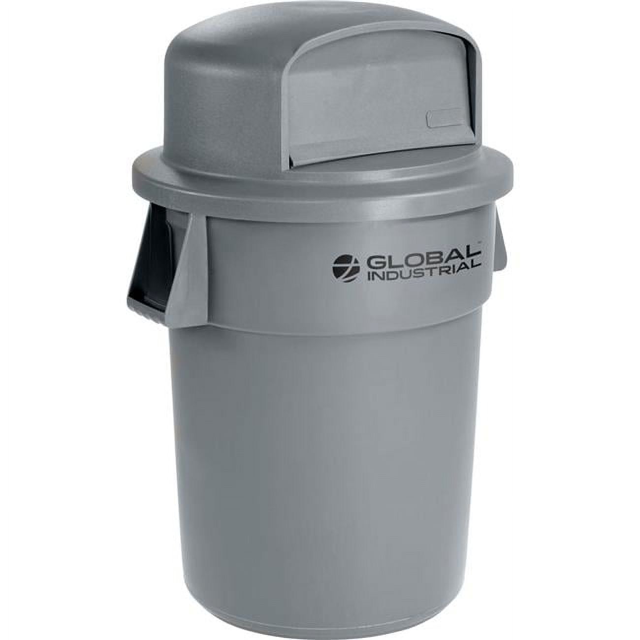 55 gal Plastic Trash Can with Dome Lid - Gray - Walmart.com