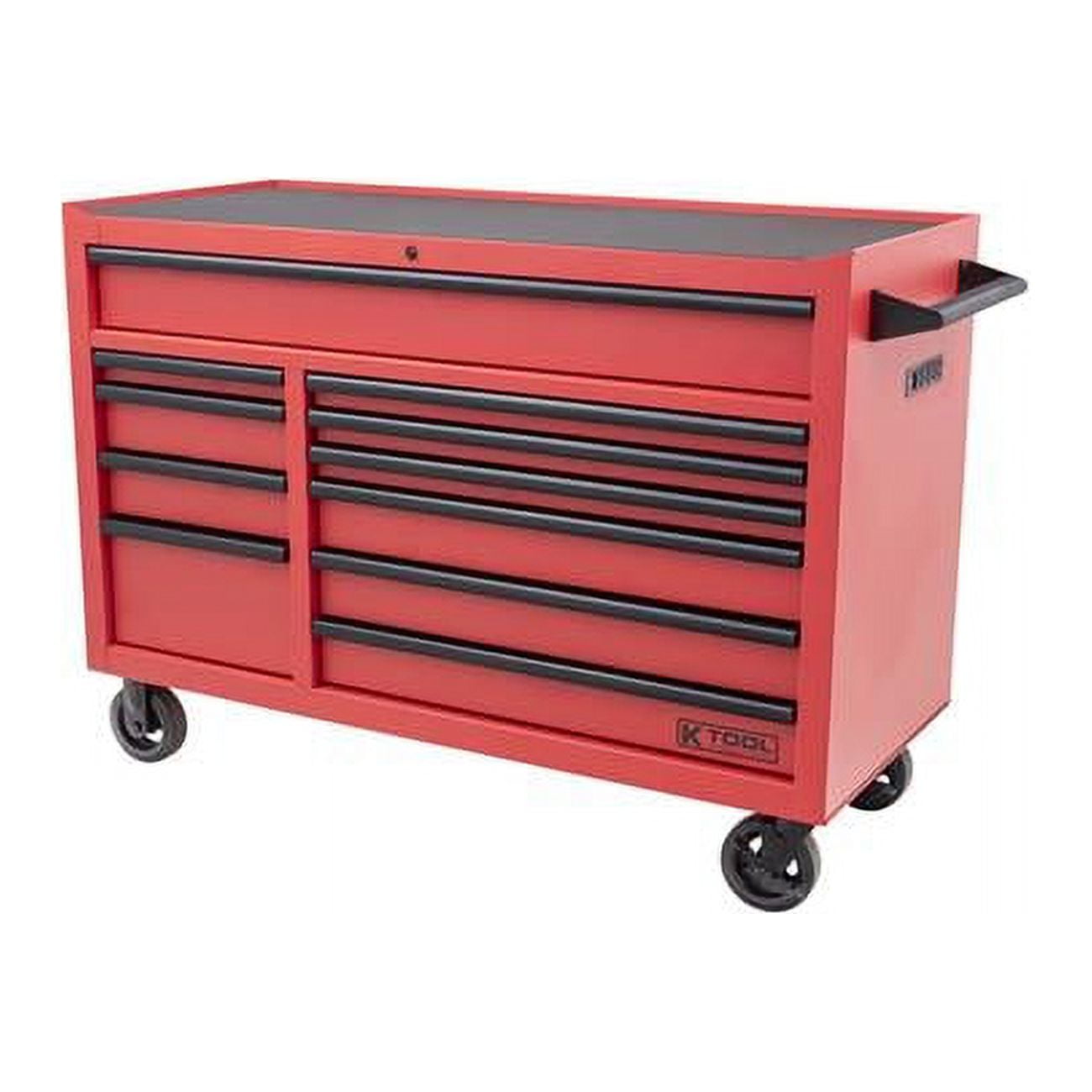 55 in. 1200 lbs Premium 11 Drawer Double Bay Tool Box, Matte Red ...